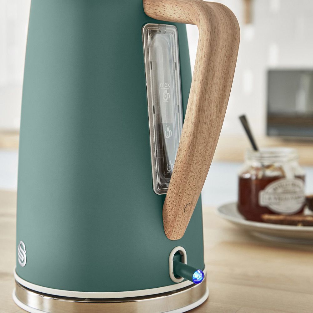 Retro waterkoker in stijlvolle grijze kleur uit de Swan Nordic collectie