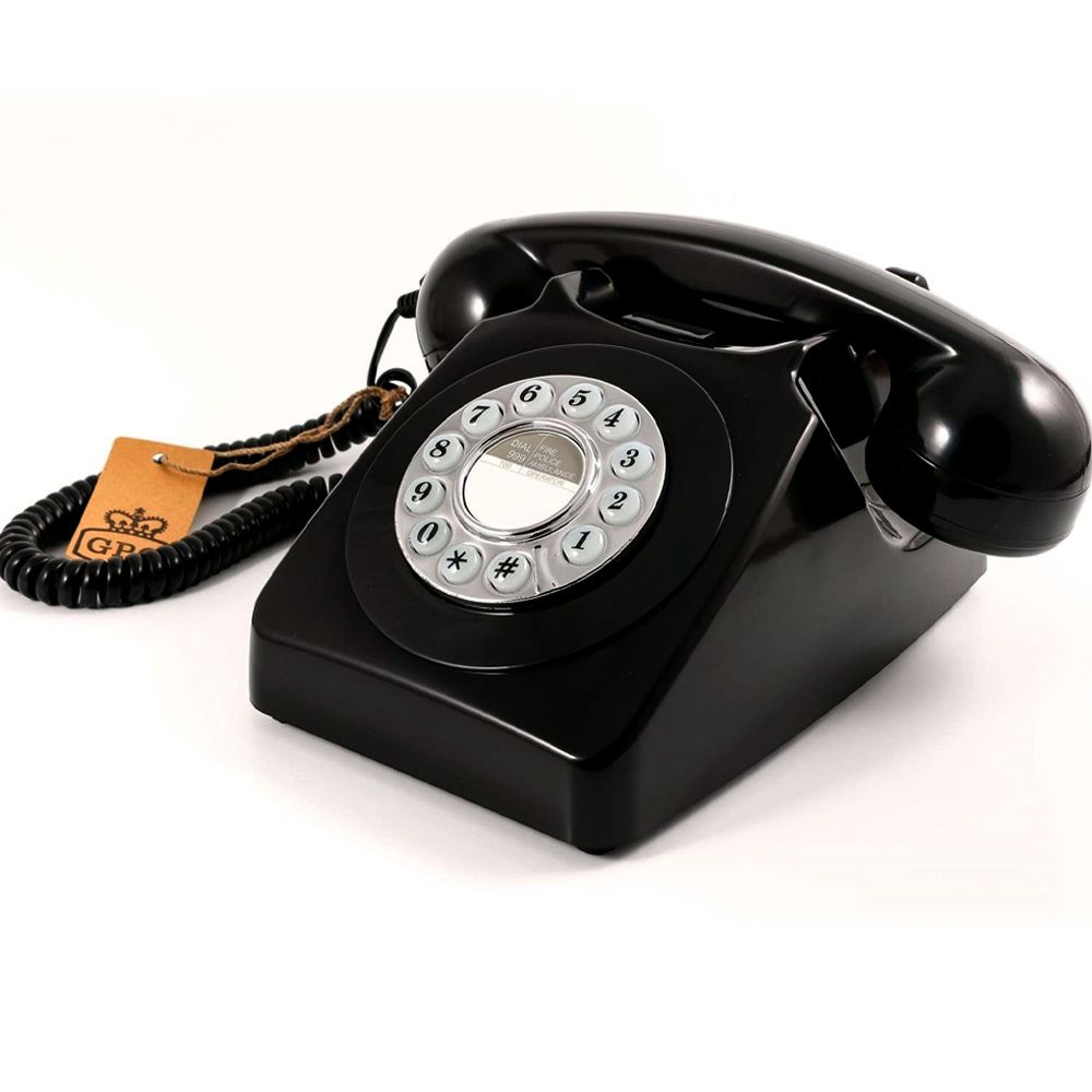 GPO 746 Druktoets Retro Telefoon Zwart
